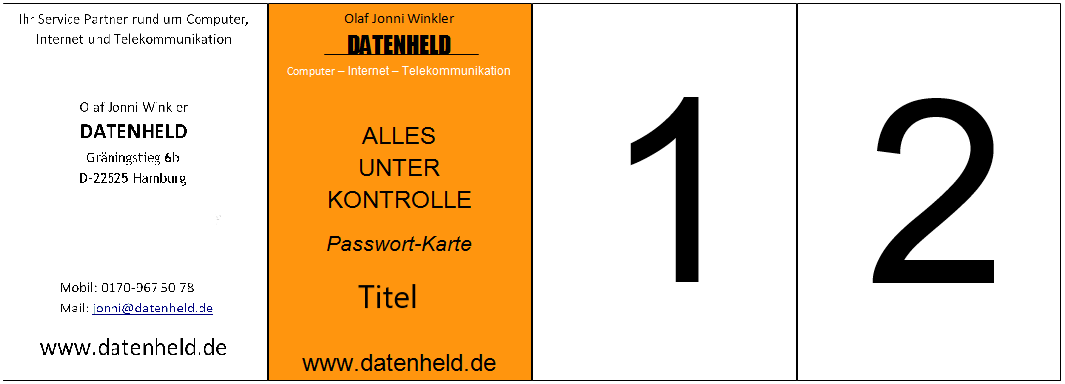 Passwort-Karte – DATENHELD.de